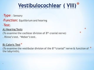 CRANIAL NERVE EXAMINATION By Dr/ Gehad Khaled | PDF | Ear, Nose and ...