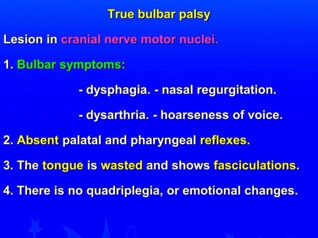 Bulbar Cranial nerves (9-10-11-12) - bulbar palsy - Walid Reda Ashour | PPT