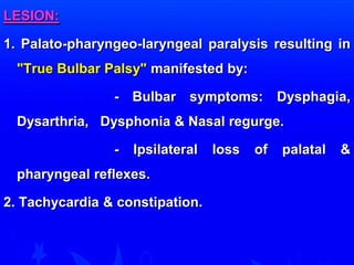 Bulbar Cranial nerves (9-10-11-12) - bulbar palsy - Walid Reda Ashour ...