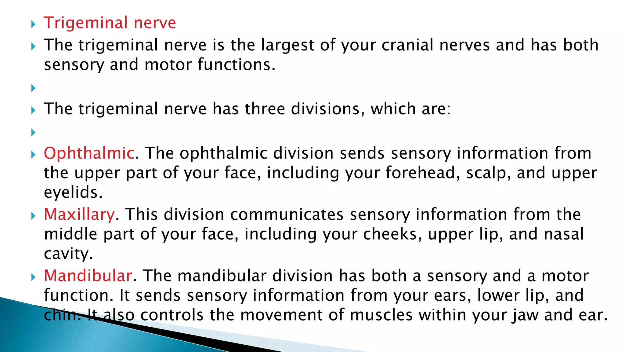 Cranial nerves anatomy and functions | PPTX