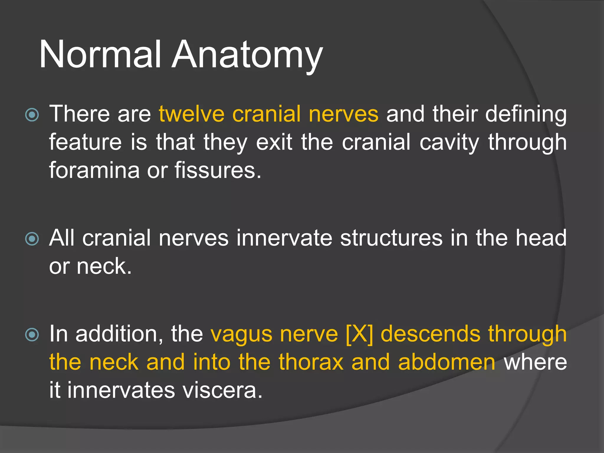 Cranial nerves anatomy & pathology | PPTX