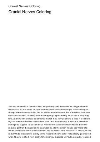 Cranial Nerves Coloring