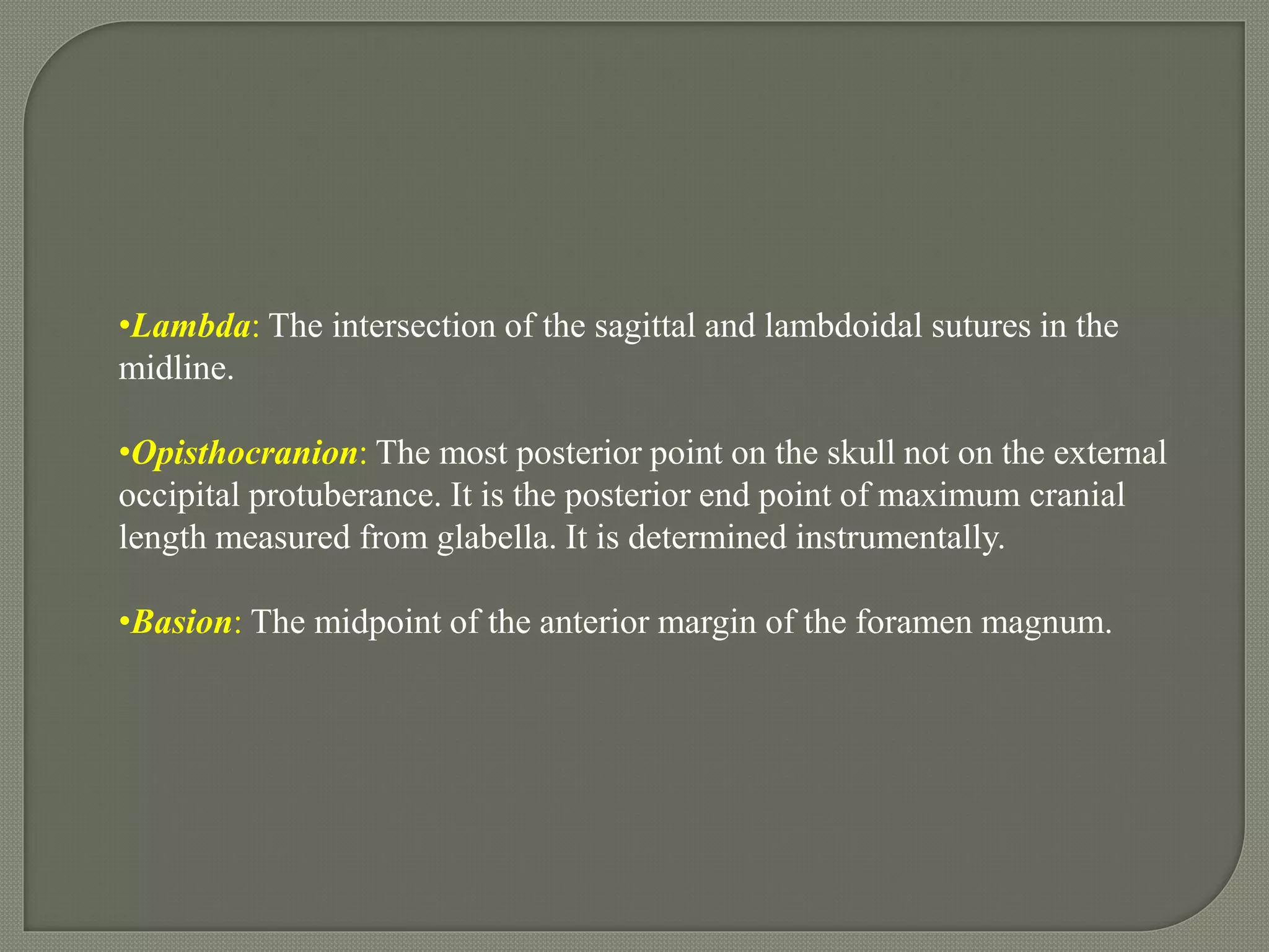 Craniometry.pptx | Bone and Joint Conditions | Diseases and Conditions