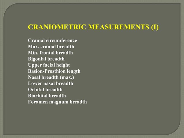 Craniometry.pptx | Bone and Joint Conditions | Diseases and Conditions