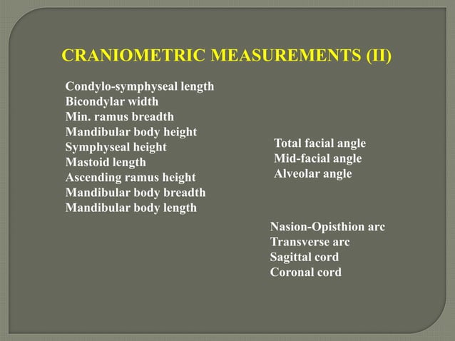 Craniometry.pptx | Bone and Joint Conditions | Diseases and Conditions