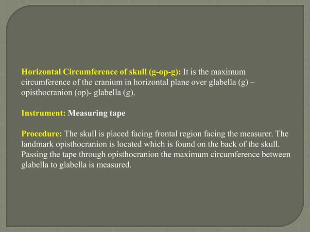 Craniometry.pptx | Bone and Joint Conditions | Diseases and Conditions
