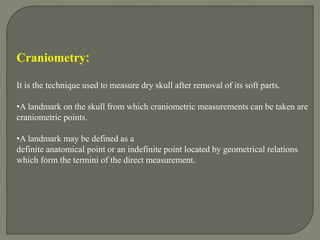 Craniometry (2).pptx | Bone and Joint Conditions | Diseases and Conditions