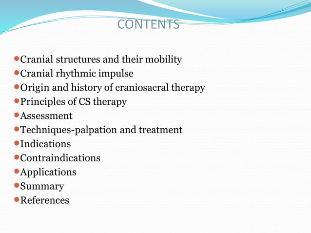 introduction to craniosacral therapy - basics | PPTX