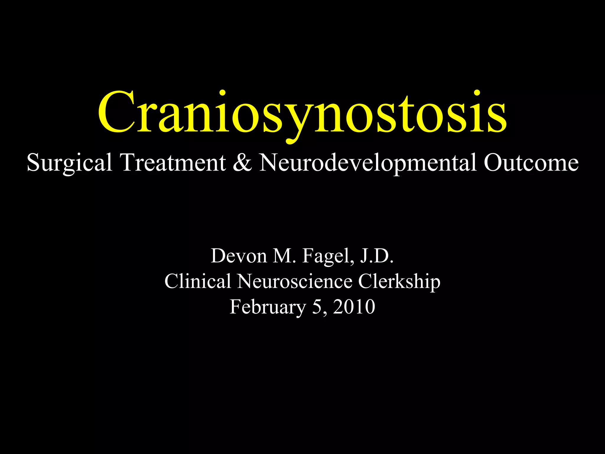 Craniosynostosis | PPTX