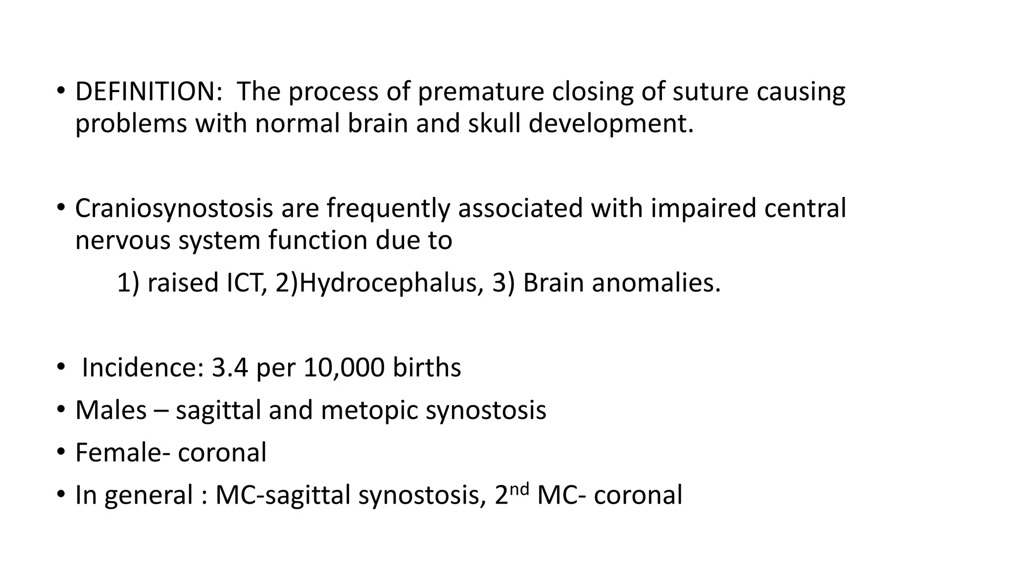 CRANIOSYNOSTOSIS CRANIO SYNOSTOSIS | PPTX