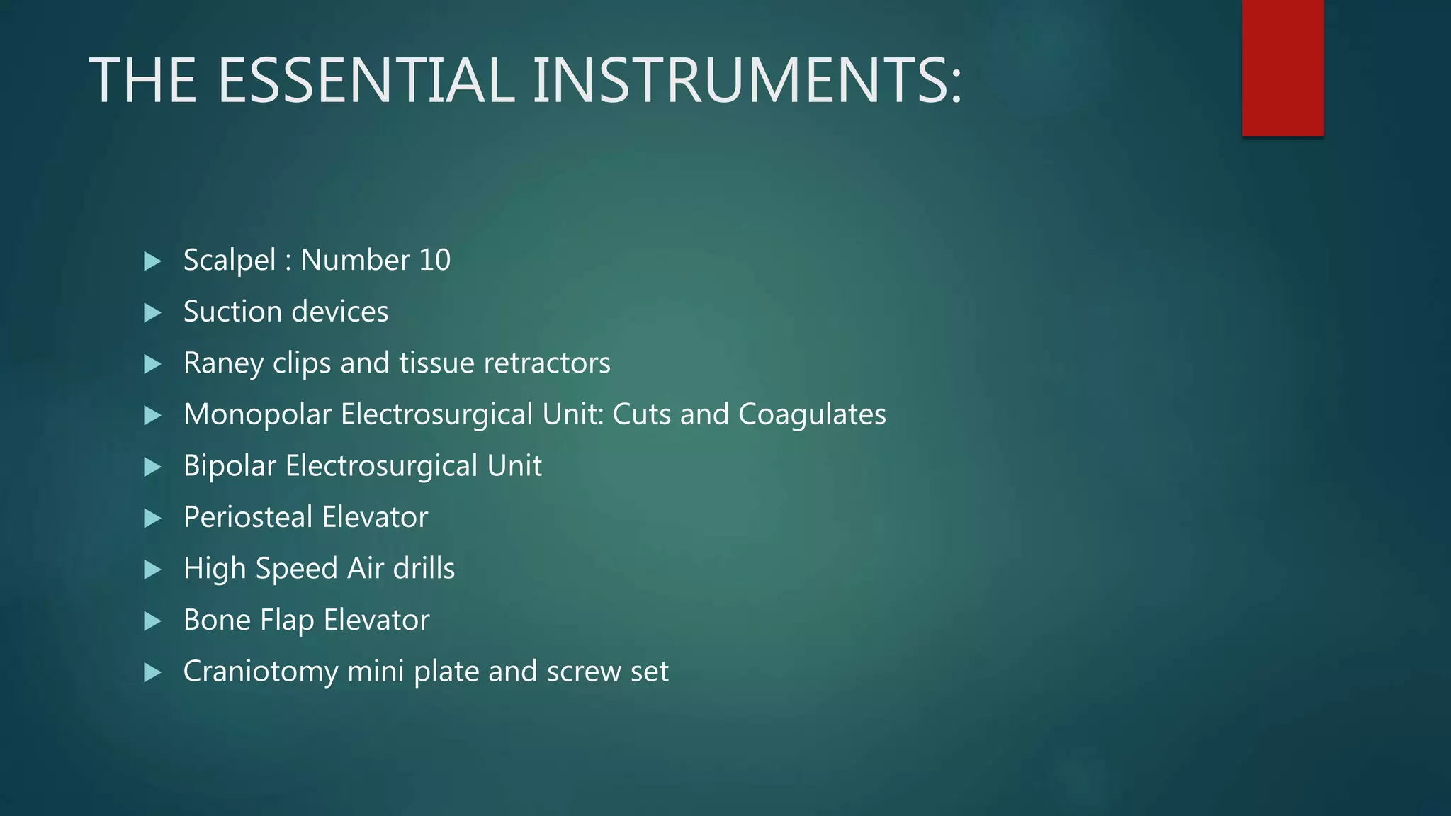 Operative instruments in Craniotomy | PPTX