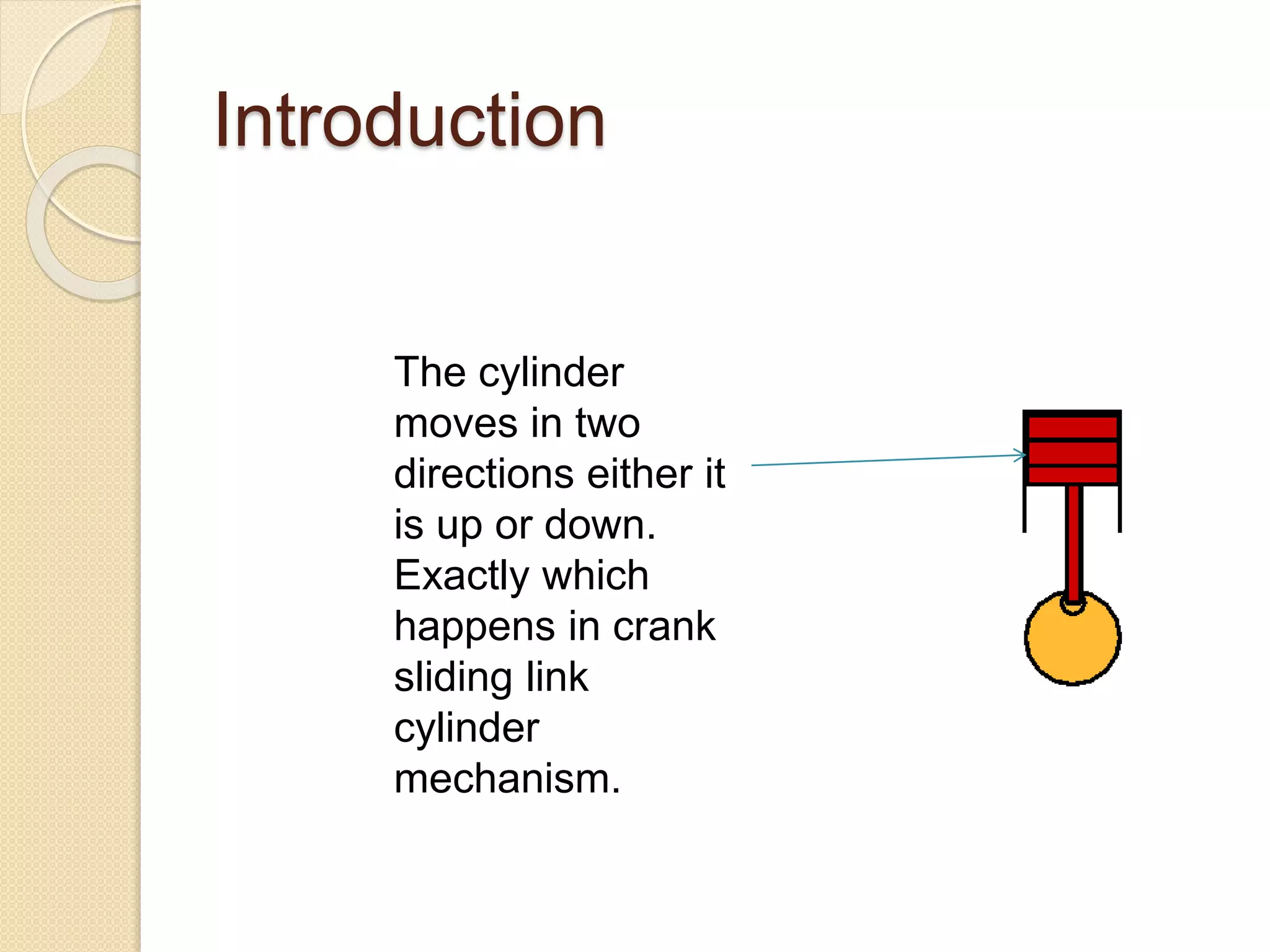 Crank Sliding Link Cylinder Mechanism | PPTX