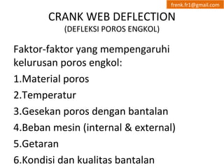 Crank web deflection.a | PPT