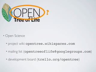 Open Tree of Life @Evolution 2012 | PDF