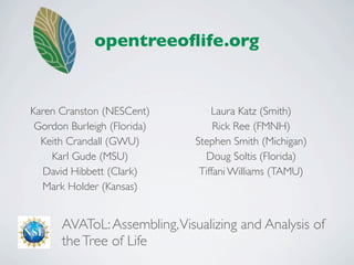 Open Tree of Life @Evolution 2012 | PDF