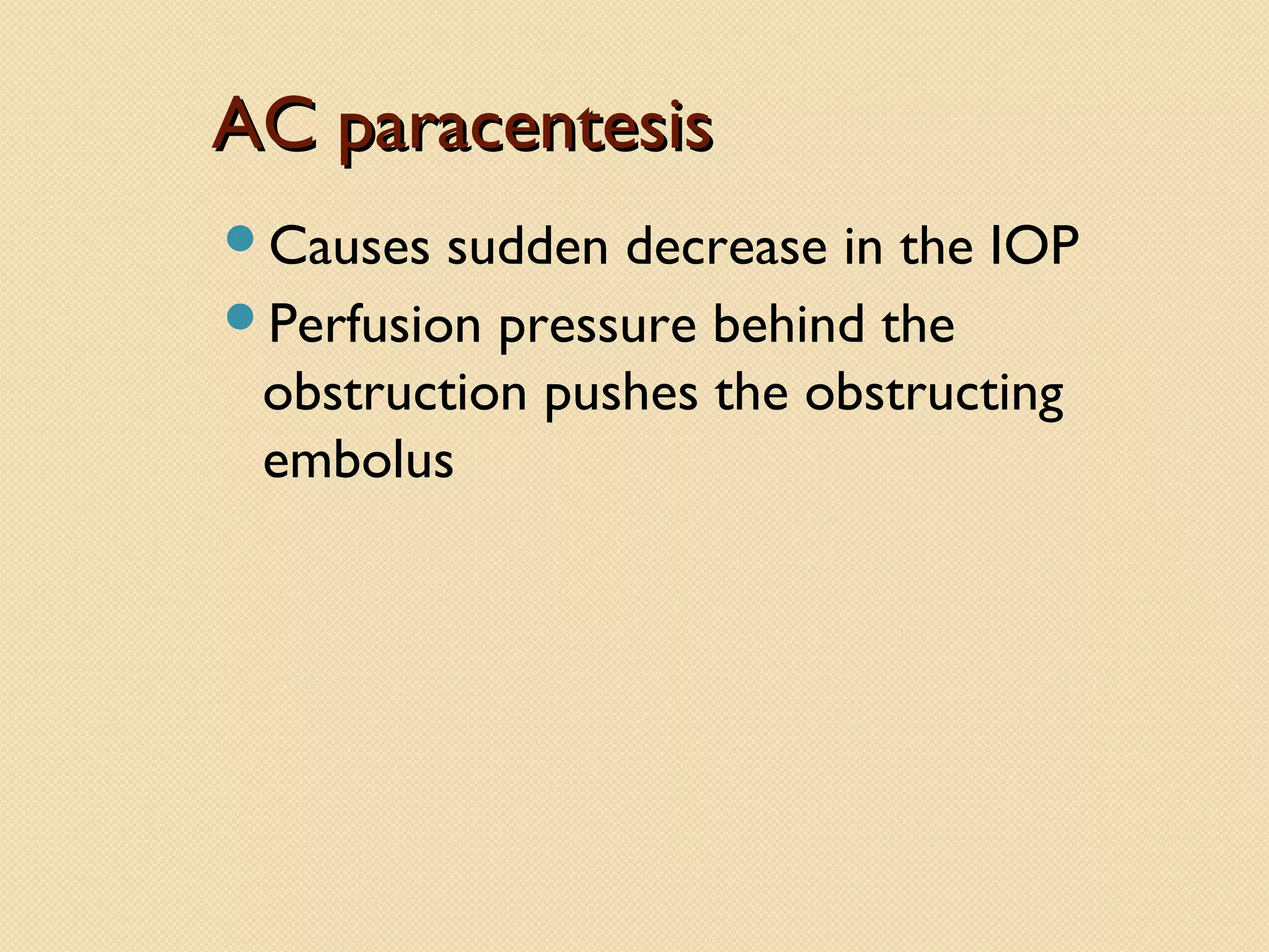 Retinal Arterial Obstructions | PPT