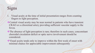 Central retinal artery occlusion | PPTX