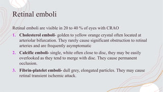 Central retinal artery occlusion | PPTX