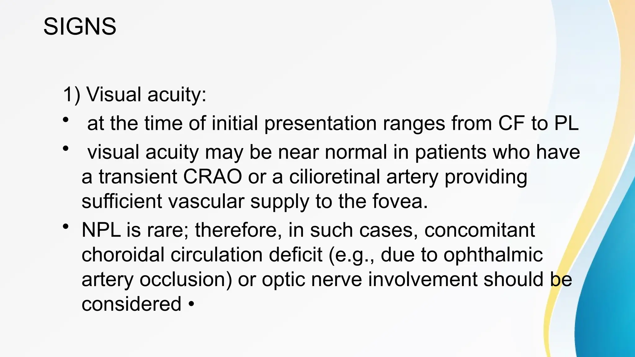 Central retinal artery occlusion , a medical emergency | PPTX