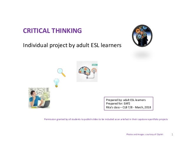 Critical Thinking Skills - Project by ESL Learners