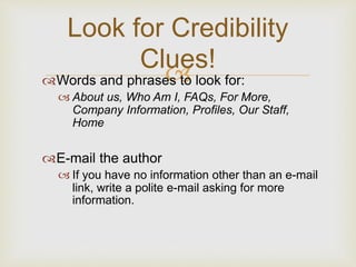 CRAP Test for website credibility | PPT