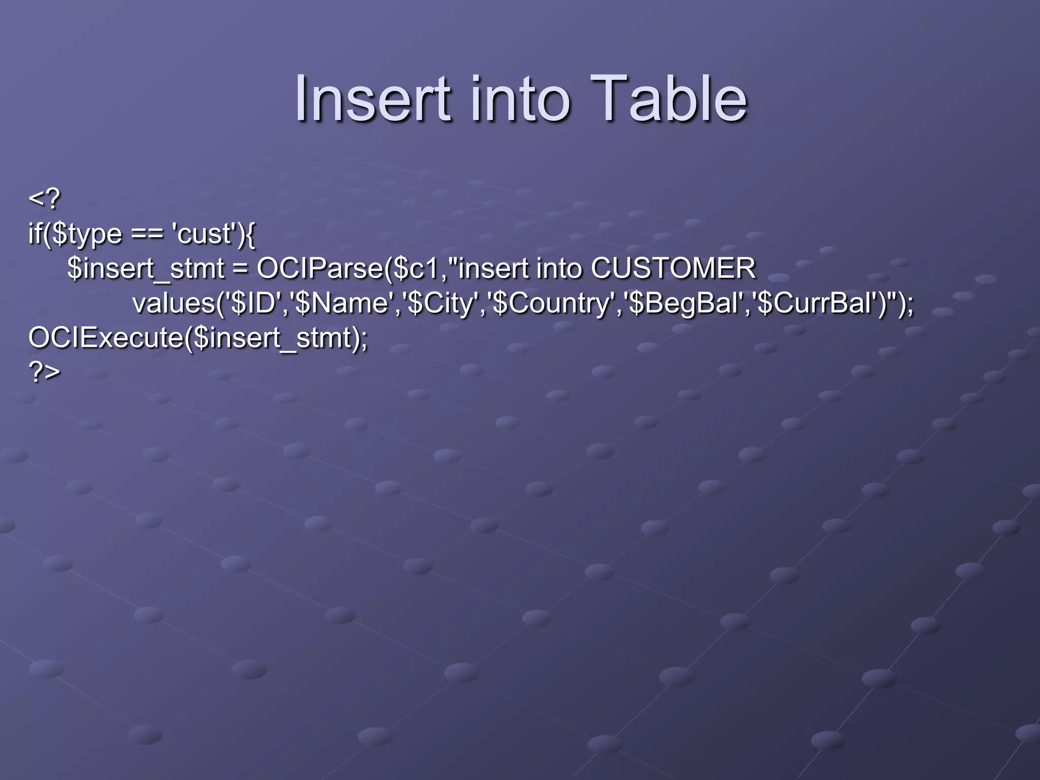 Crash Course to SQL in PHP | PPT