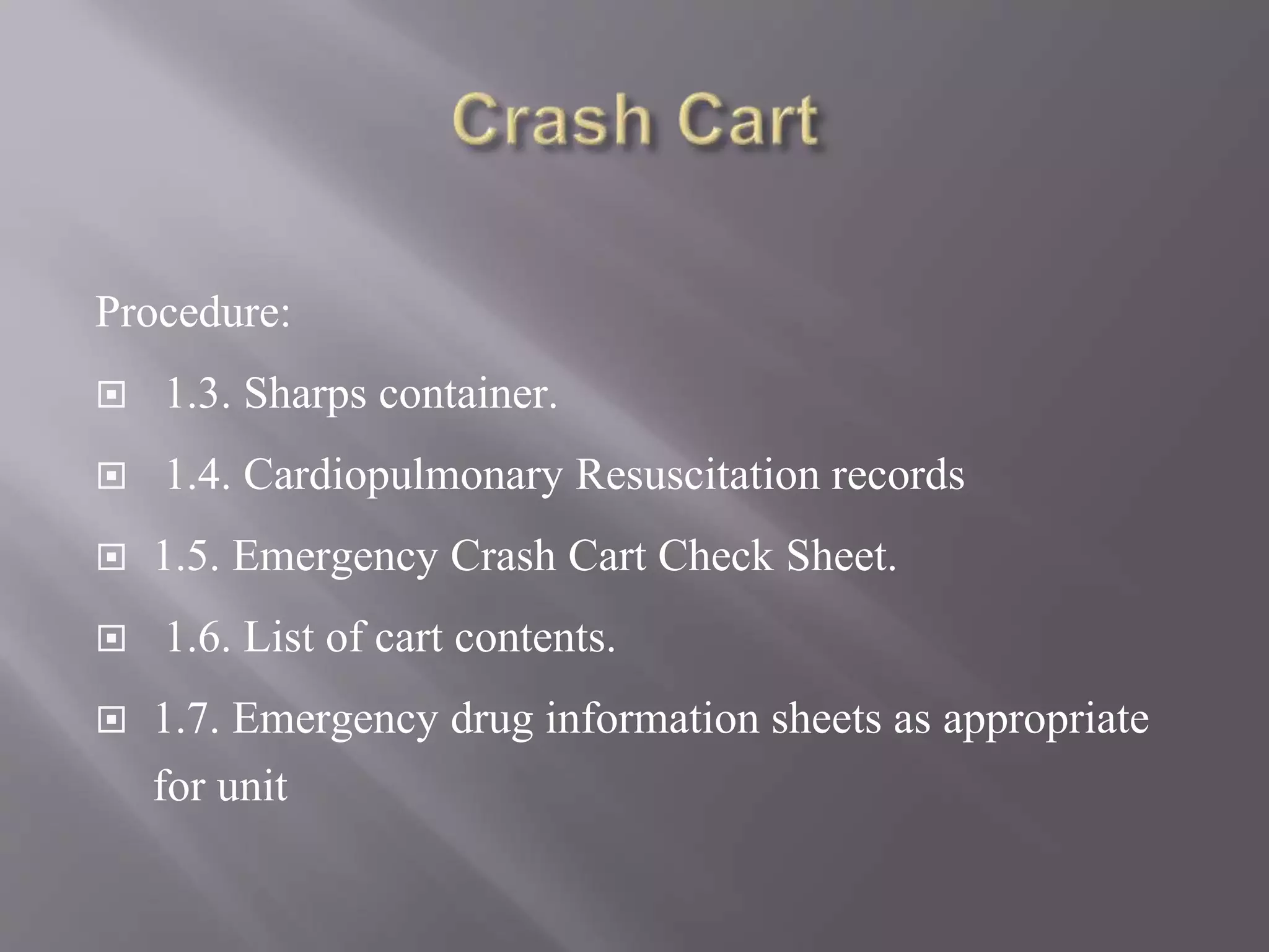 Crash cart | PPTX