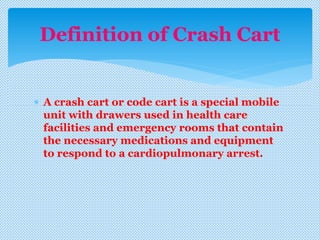 Crash cart familiarizaton with Arrythmias | PPTX