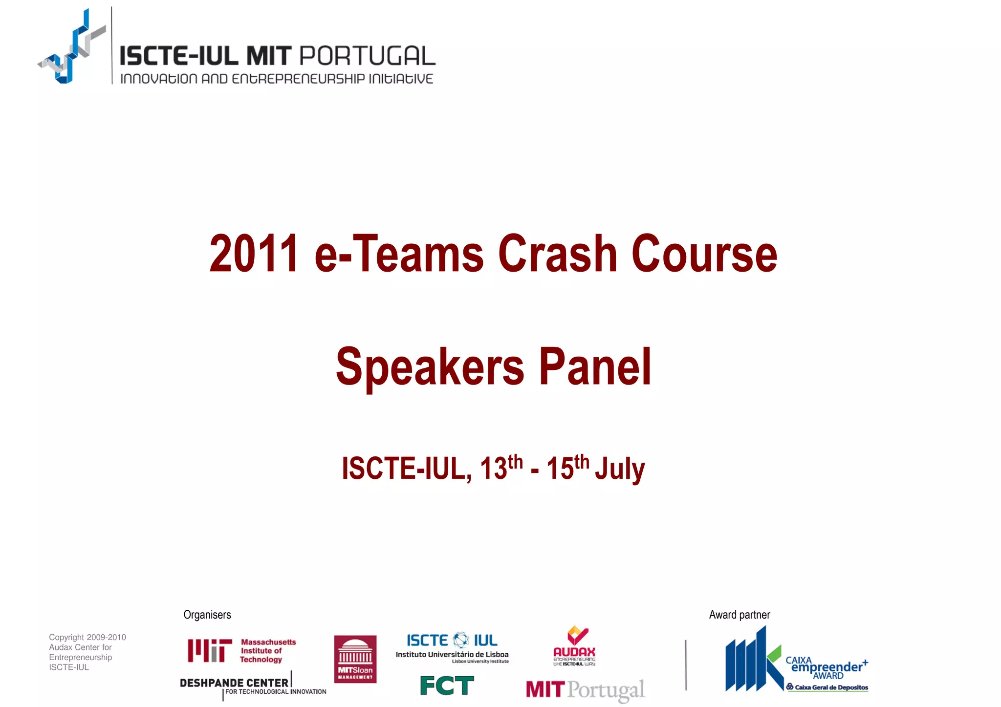 e-Teams Crash Course: Speakers panel | PDF | Business | Business and ...
