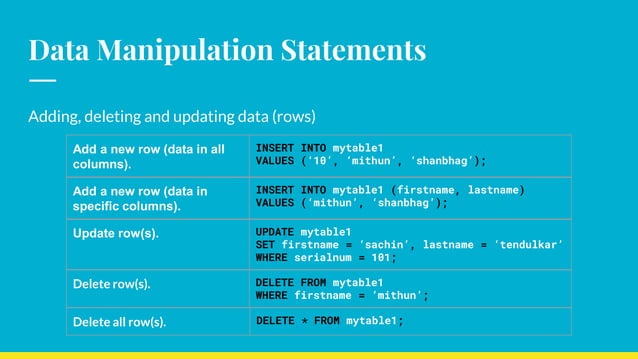 Crash course in sql | PPT