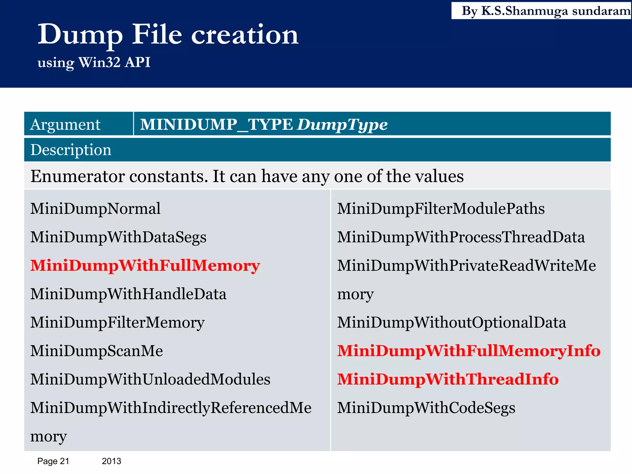 Crash (or) Hang dump analysis using WinDbg in Windows platform by K.S.Shanmugasundaram | PDF
