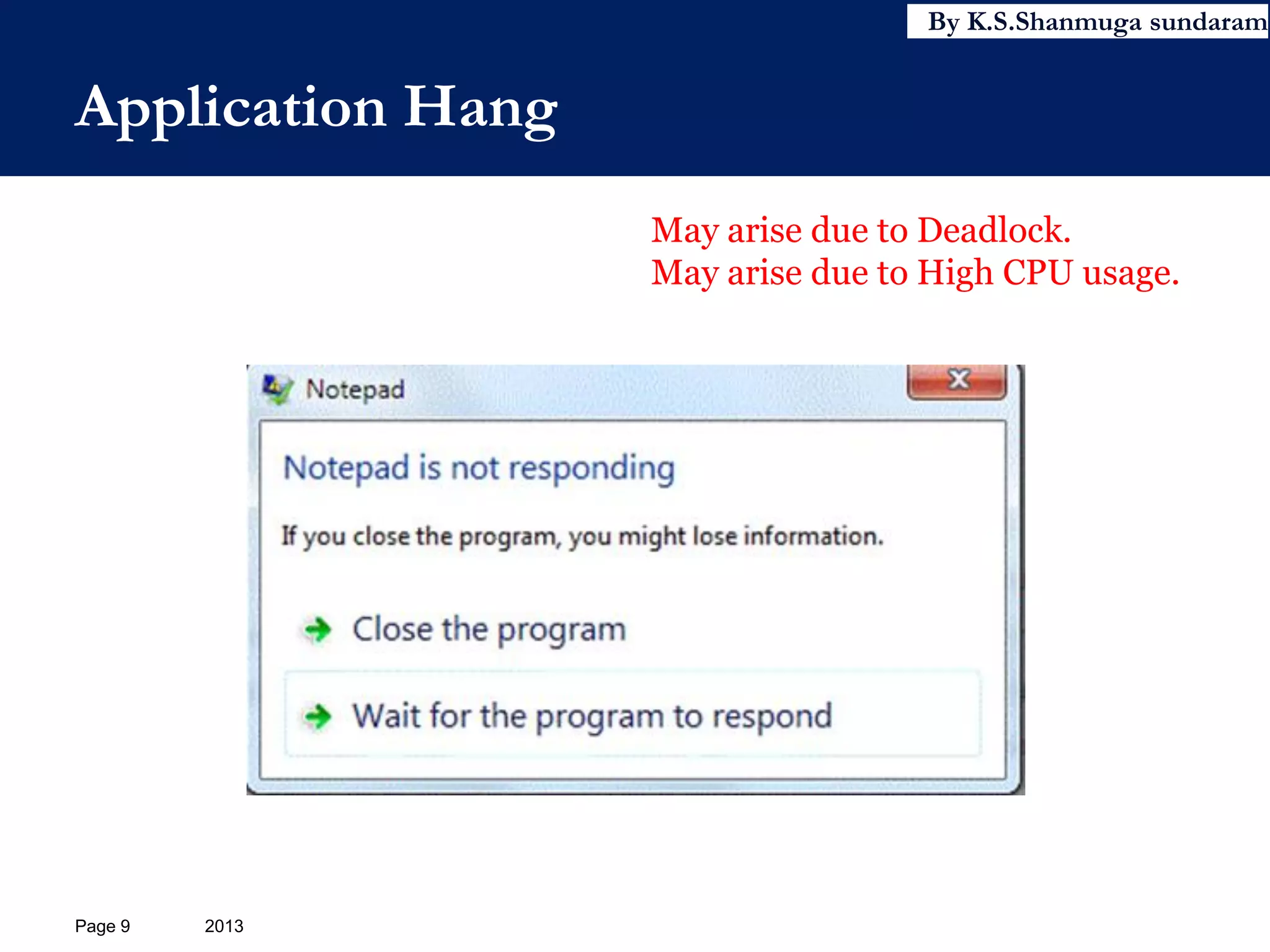 Crash (or) Hang dump analysis using WinDbg in Windows platform by K.S.Shanmugasundaram | PDF