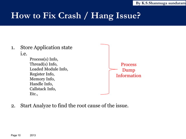Crash (or) Hang dump analysis using WinDbg in Windows platform by K.S ...