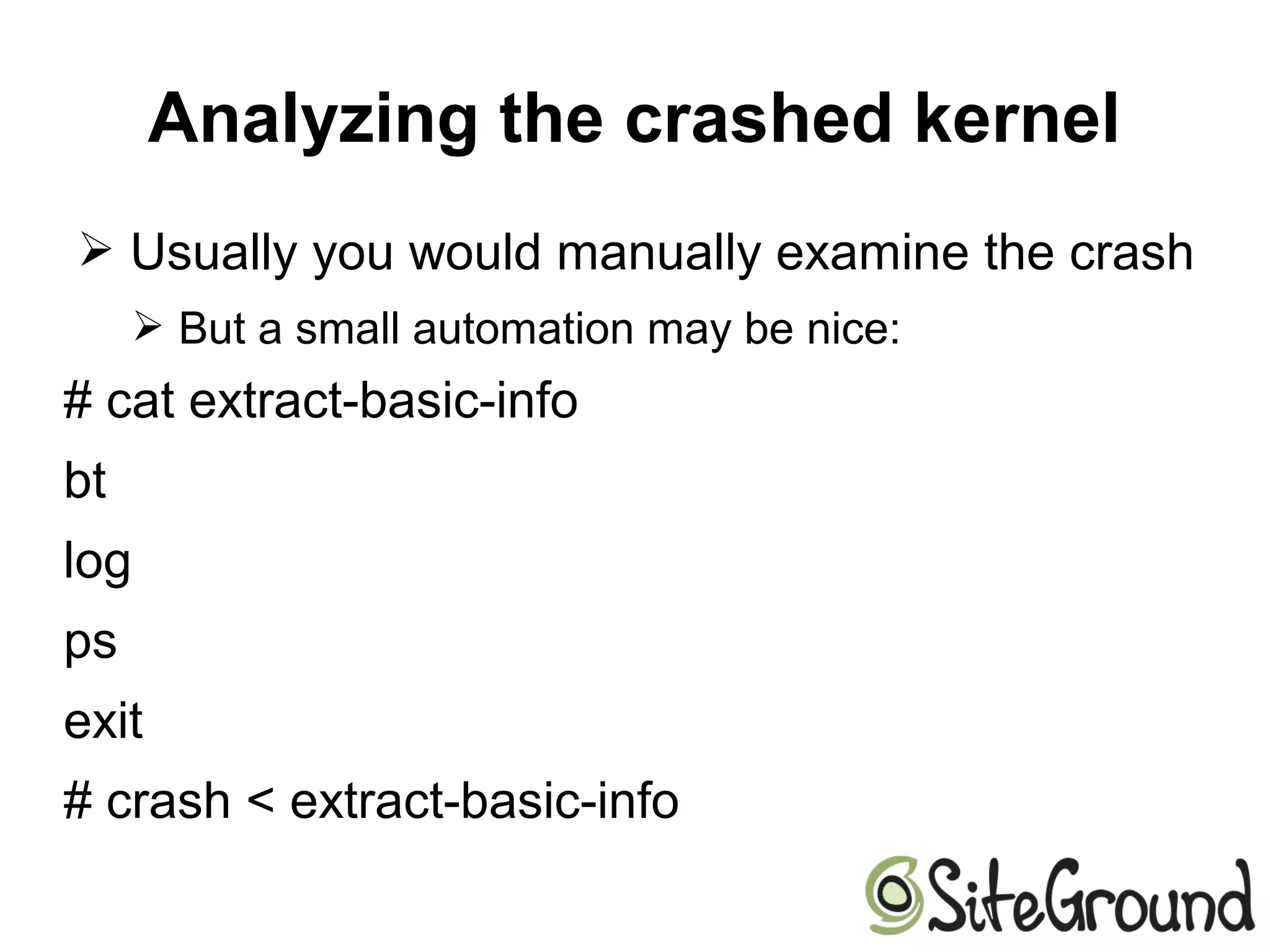 Linux Kernel Crashdump | ODP | Operating Systems | Computer Software ...
