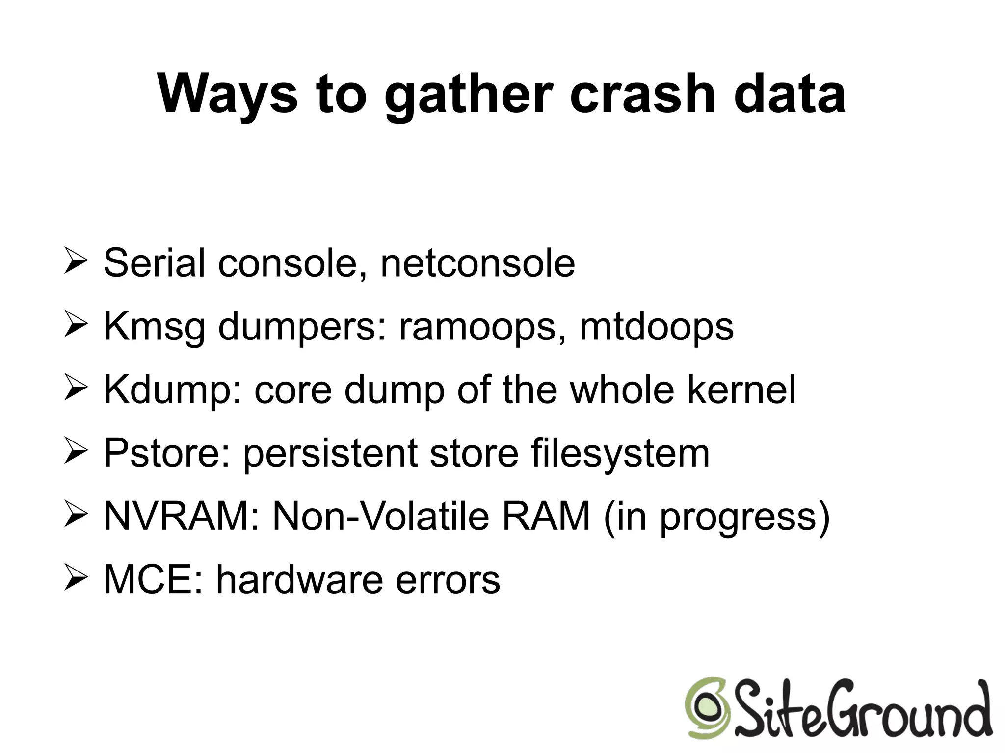 Linux Kernel Crashdump | ODP | Operating Systems | Computer Software ...