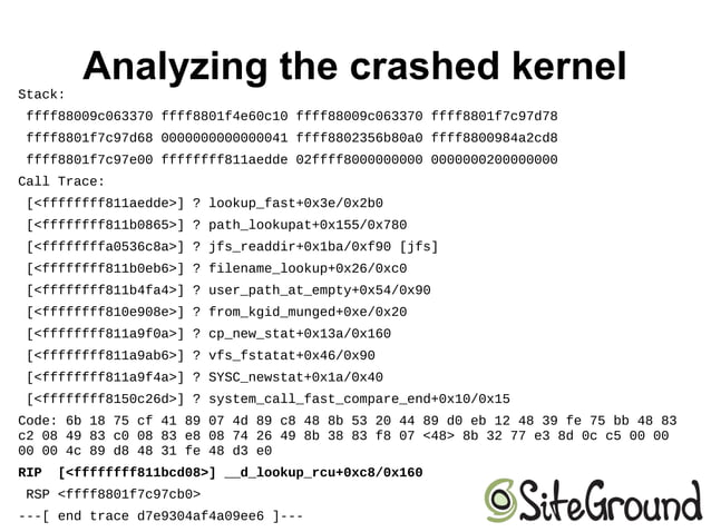 Linux Kernel Crashdump | ODP | Operating Systems | Computer Software and Applications