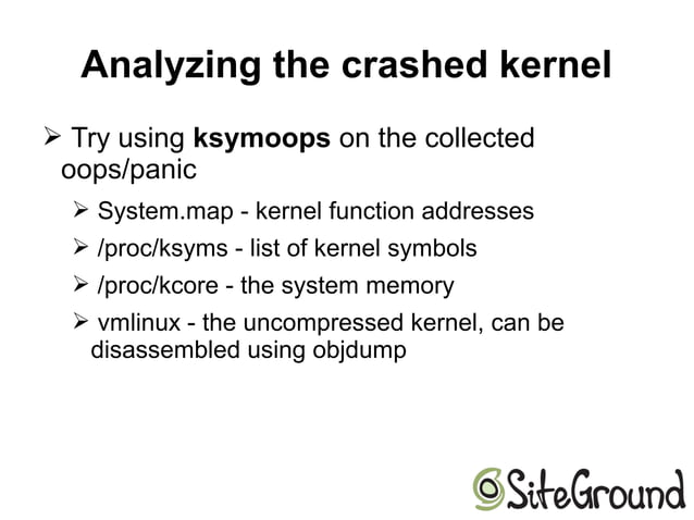 Linux Kernel Crashdump | ODP | Operating Systems | Computer Software ...