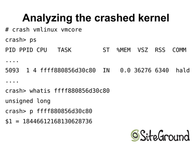 Linux Kernel Crashdump | ODP | Operating Systems | Computer Software ...