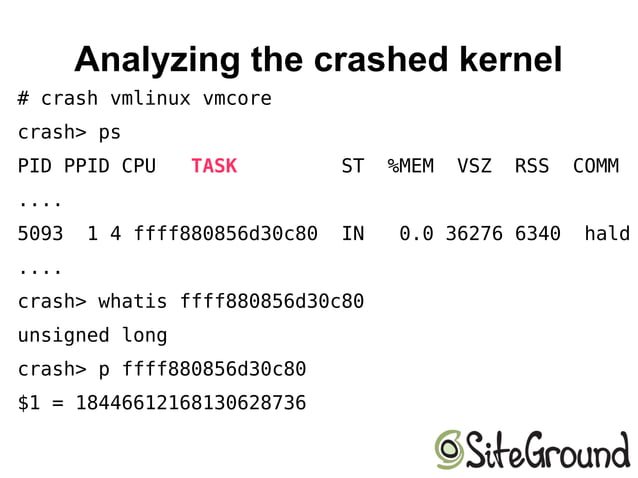 Linux Kernel Crashdump | ODP | Operating Systems | Computer Software and Applications