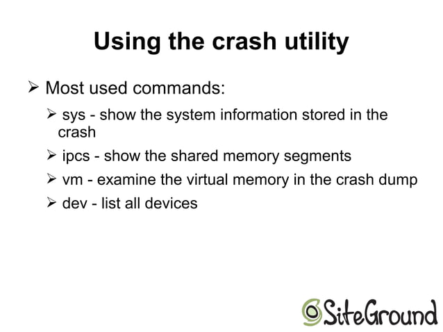 Linux Kernel Crashdump | ODP | Operating Systems | Computer Software ...