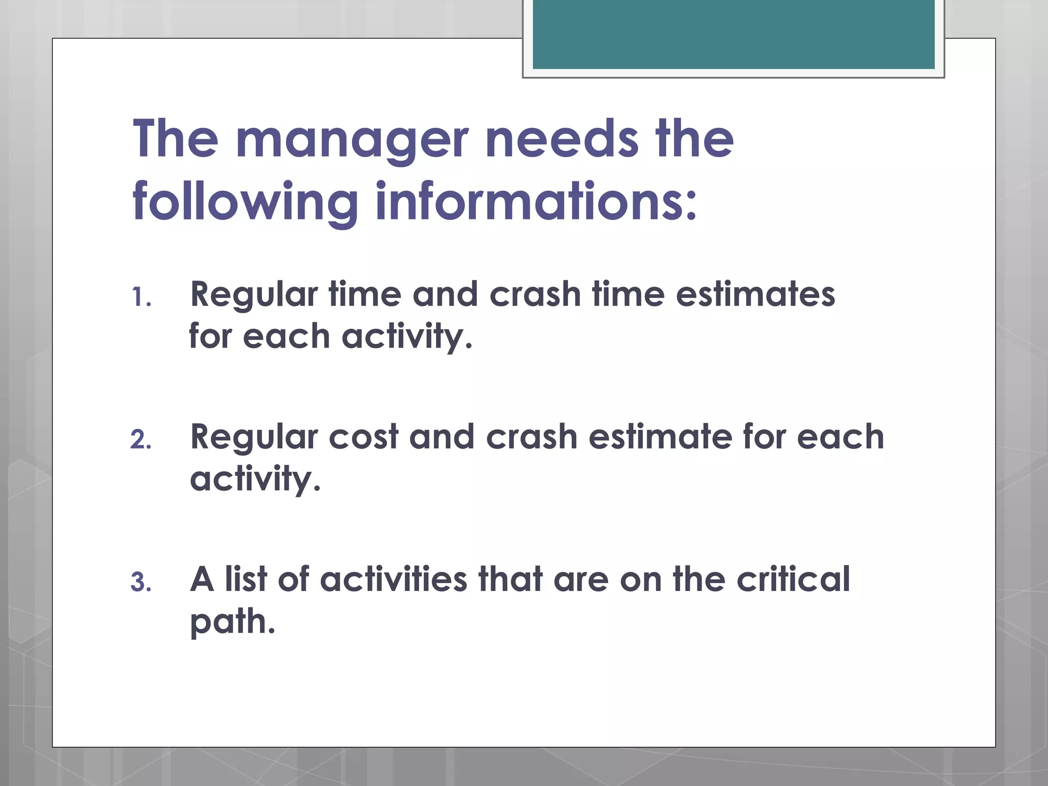 Crashing and cost plan-cpm | PPTX