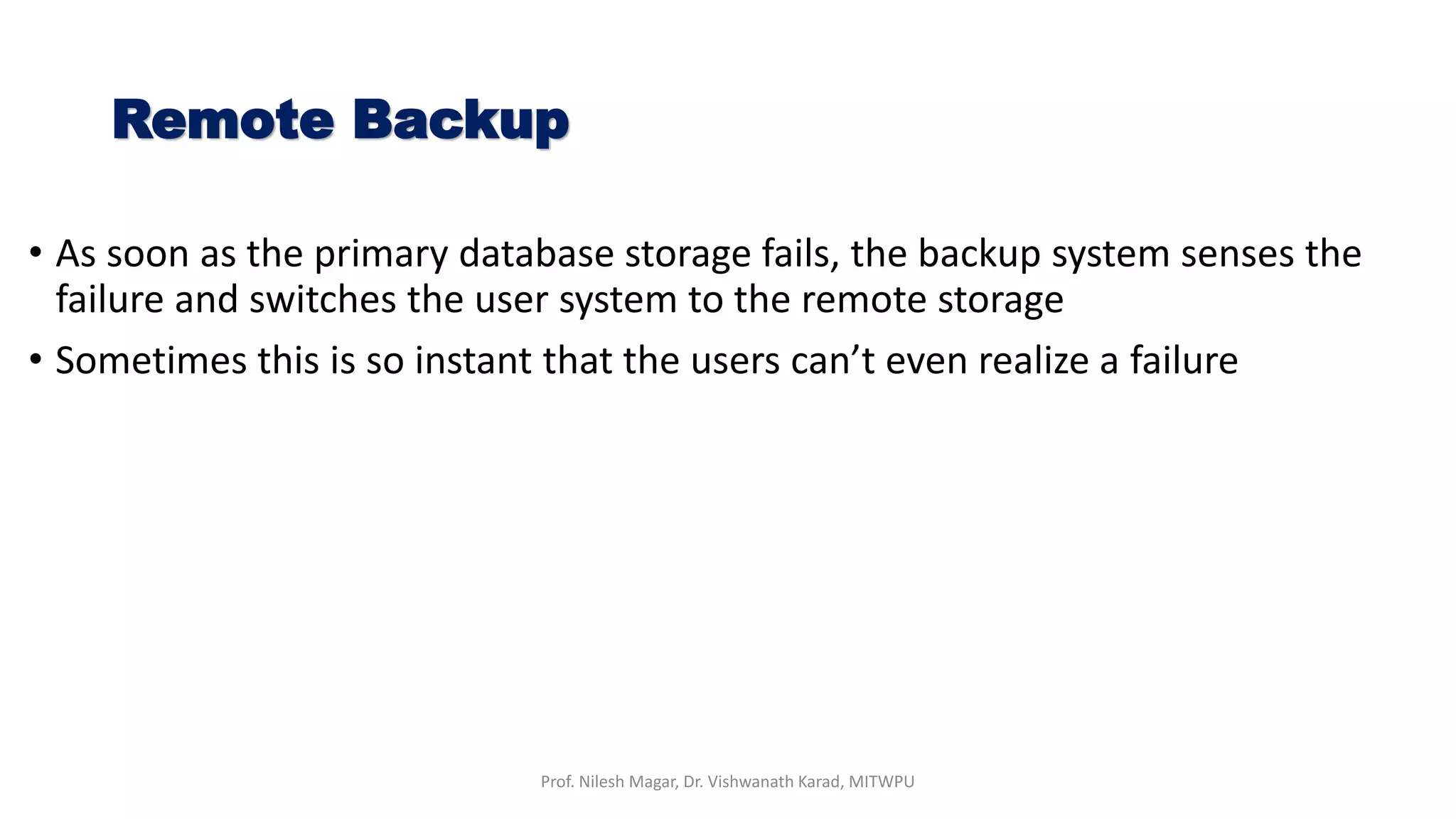 Crash recovery in database | PPTX