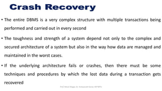 Crash recovery in database | PPTX