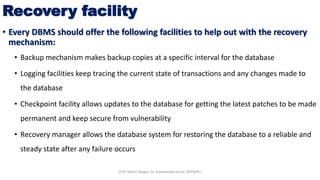 Crash recovery in database | PPTX