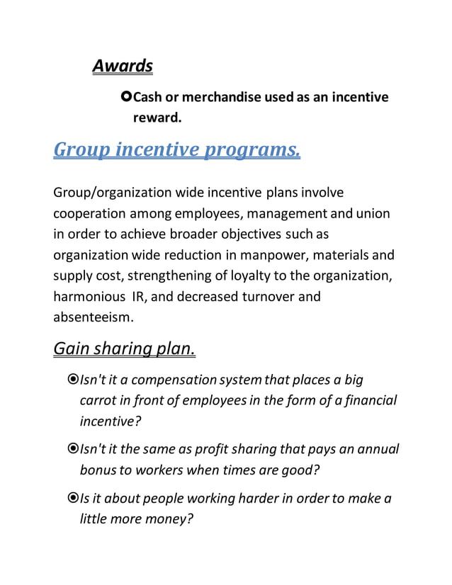 Performance – linked compensation | DOCX