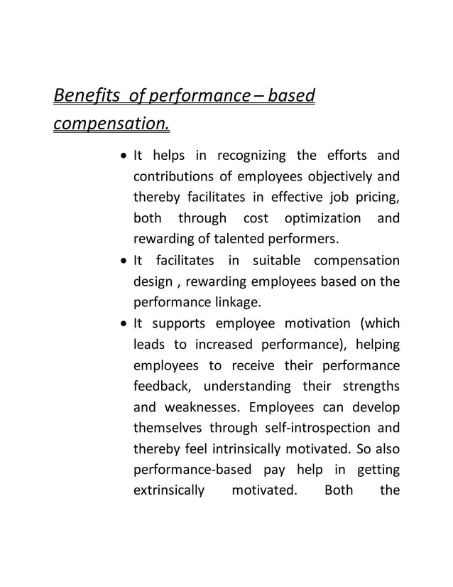 Performance – linked compensation | DOCX