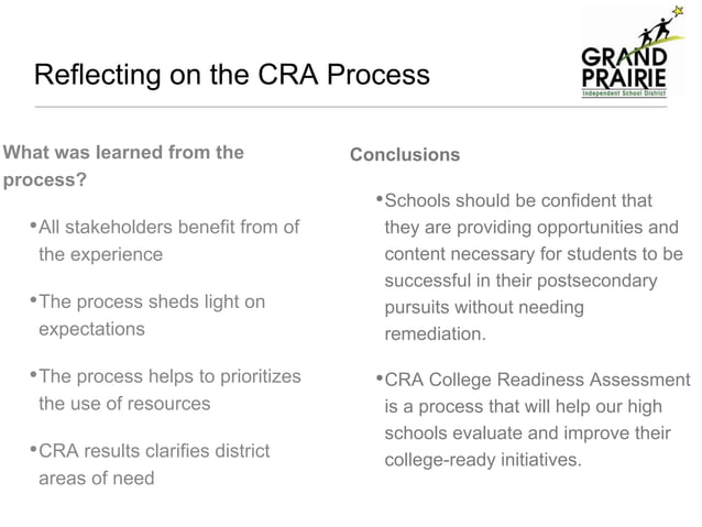 Grade your college-readiness initiatives using CRA college readiness ...