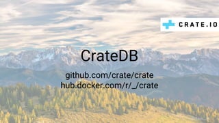 CrateDB 101: Sensor data | PPT
