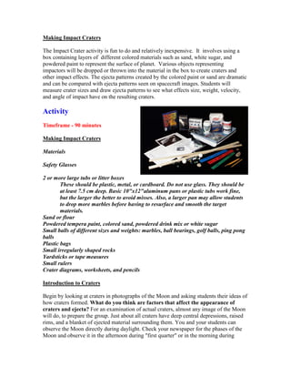 Craters activity | PDF