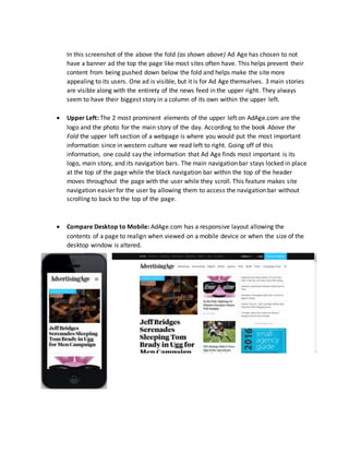 Ad Age web site analysis | PDF